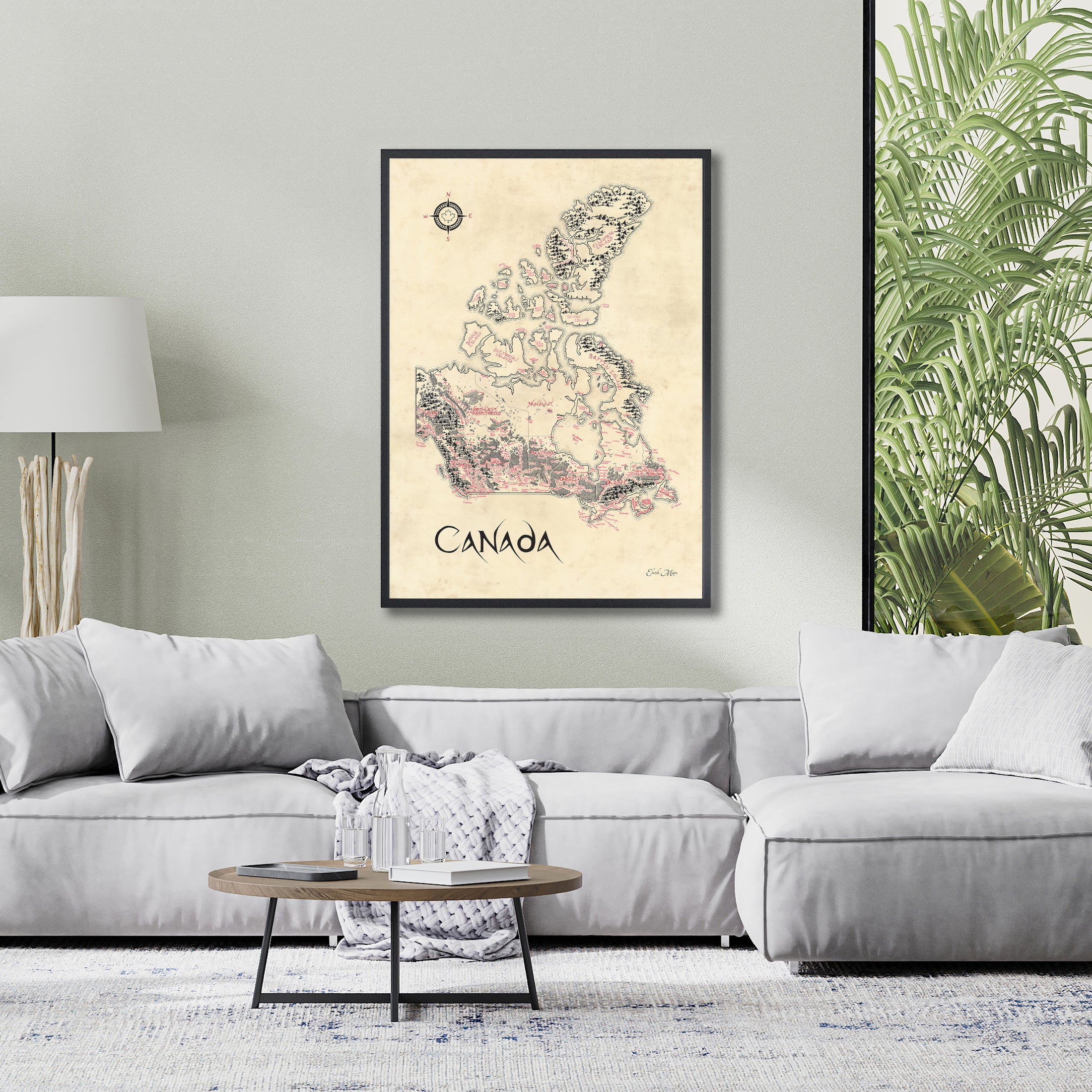Canada Map | Canada Lord of The Rings Inspired Map – Elvish Maps
