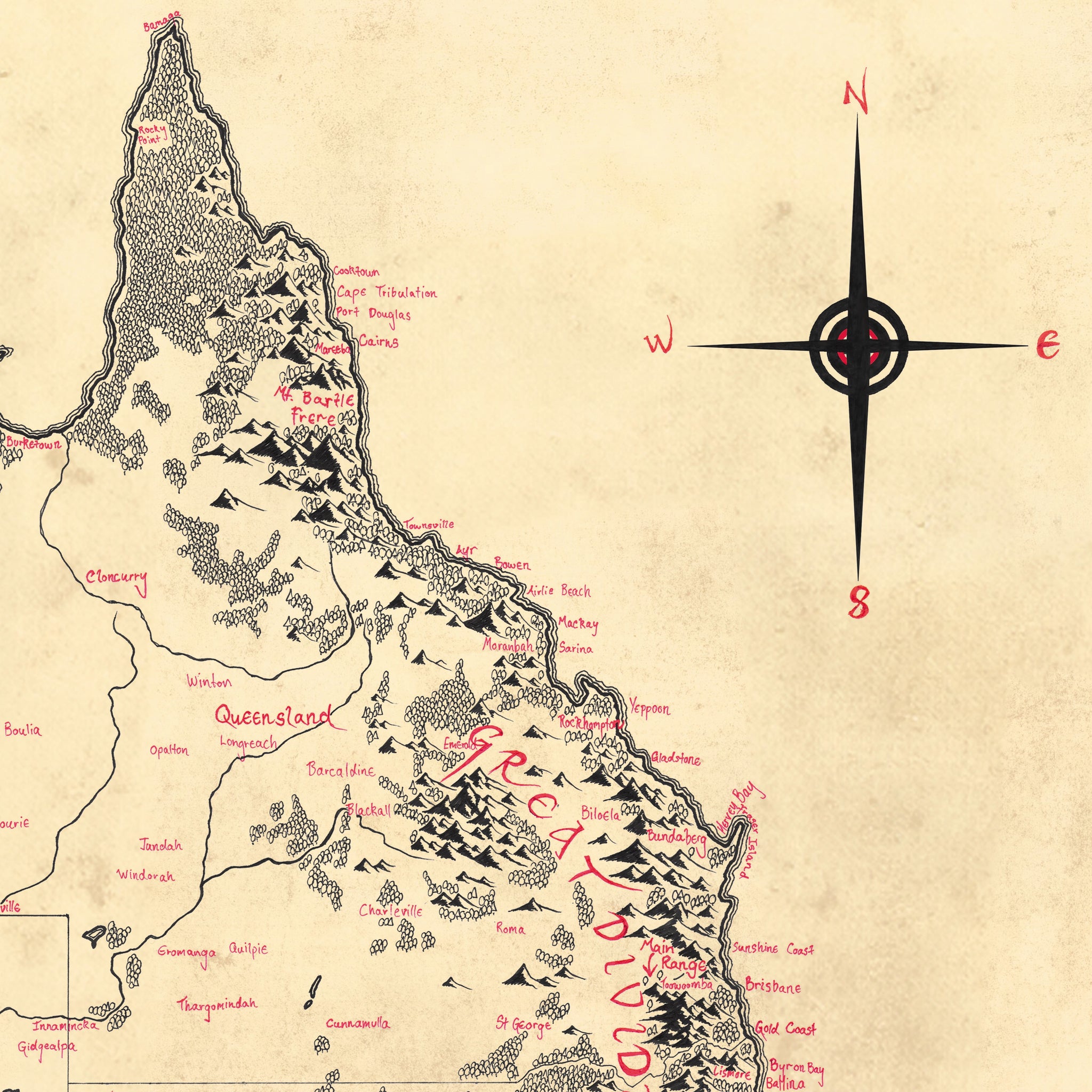Australia Map | Australia Lord of The Rings Map – Elvish Maps